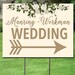 Wedding Directions Yard Sign White Roses Ivory Gold Double - Etsy