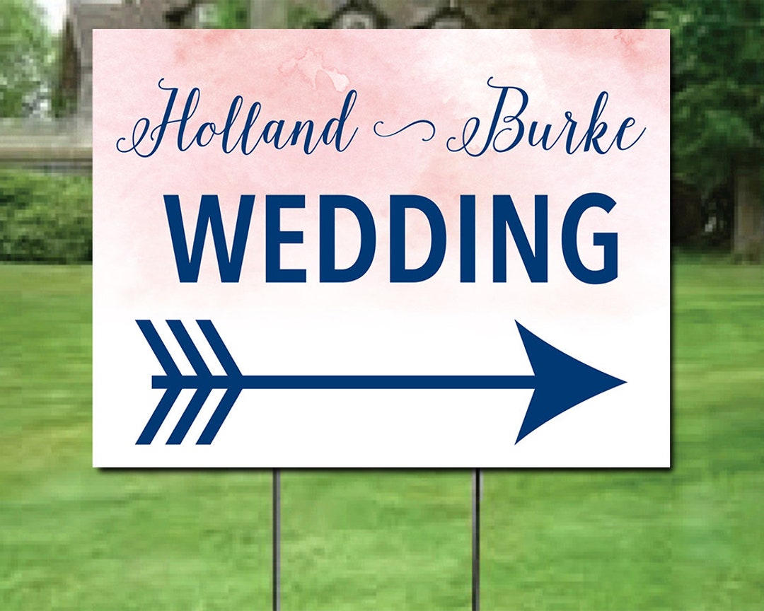 Watercolor Wedding Sign, Direction Wedding Signs, Yard Sign ...