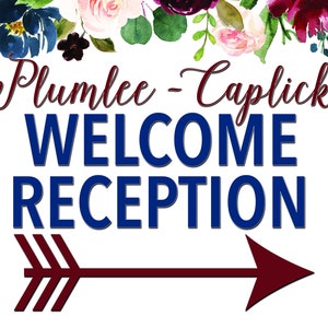 Custom Floral Wedding Directions Yard Sign Double Sided - Etsy