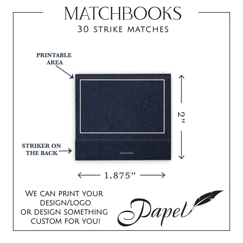 Personalized Wedding Matchbooks: Custom Foil Party Favors - 30 Strike ...