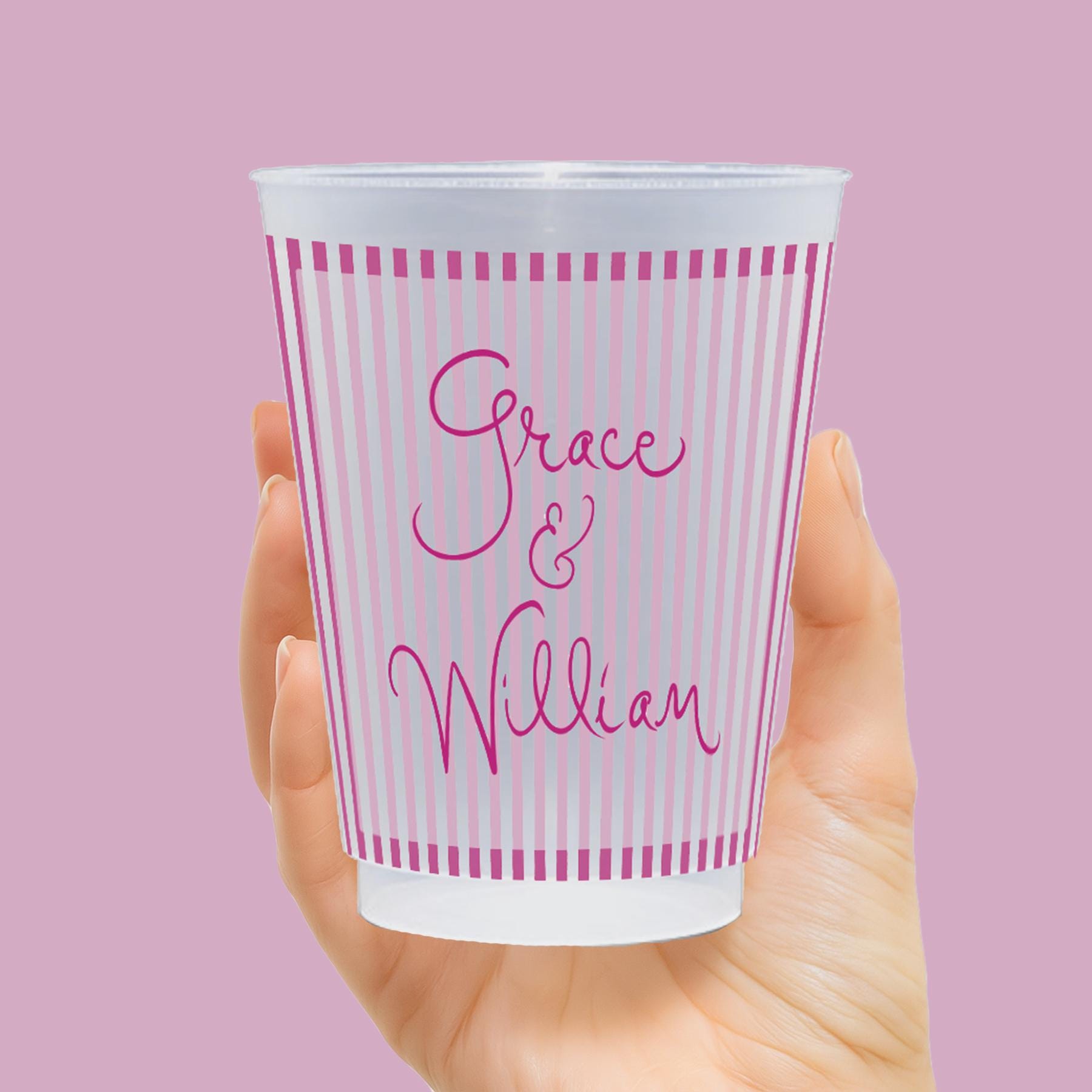 Custom Frosted Shatterproof Cups: Vertical Stripes, Reusable Party ...