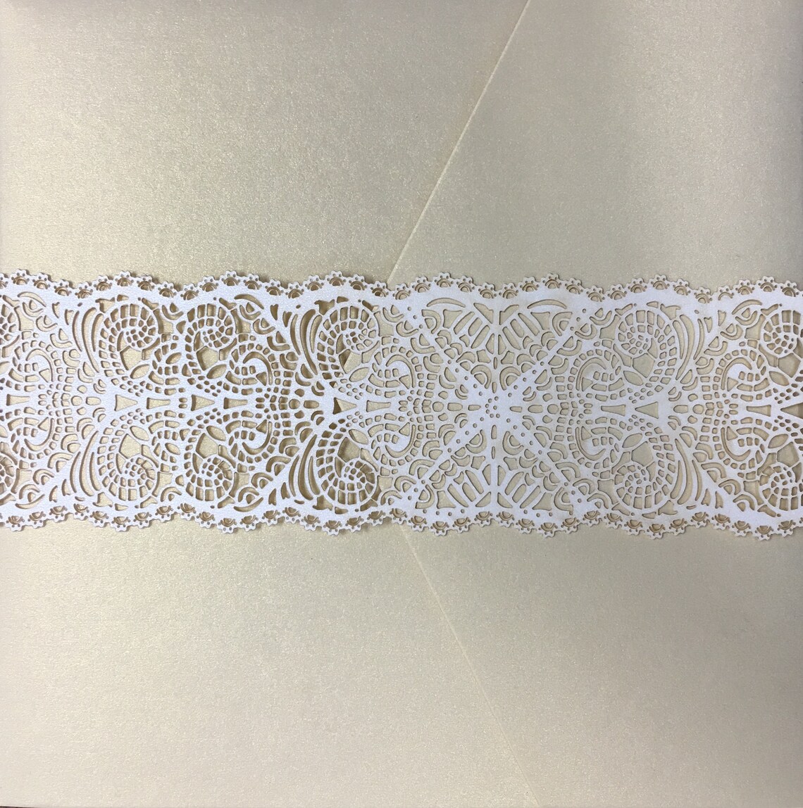 Luxurious Eyelash Lace Belly Bands for Wedding Invitations | Etsy