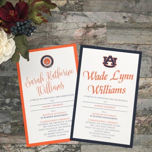 Auburn University Graduation Invitation: Custom Announcement Card - Etsy