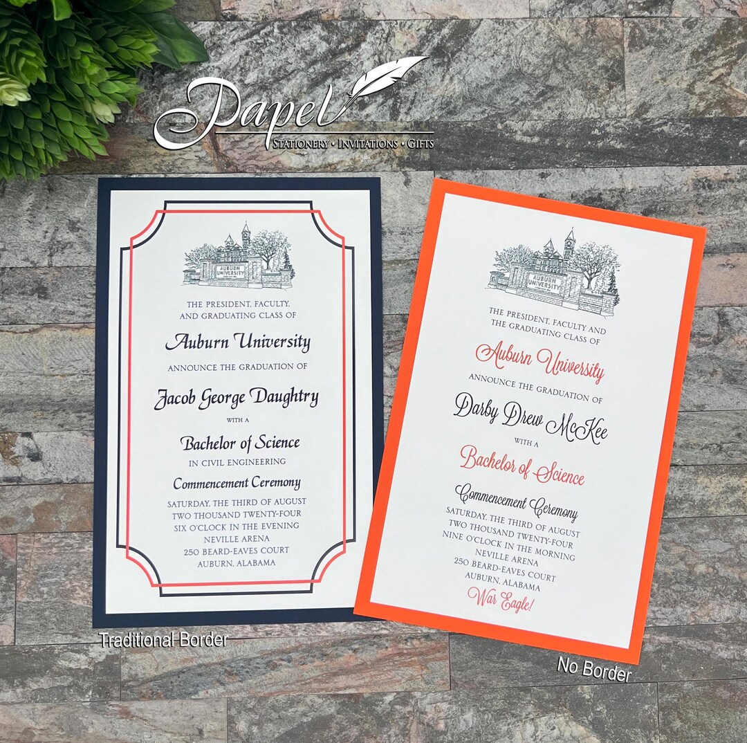 Auburn University Graduation Invitation: Samford Hall Sketch - Etsy