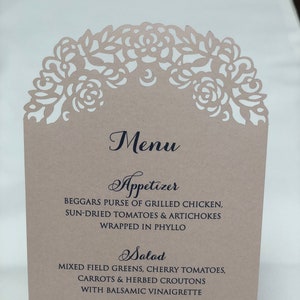 Personalized Laser Cut Menu Floral Laser Cut Menu Blush Navy Meny - Etsy