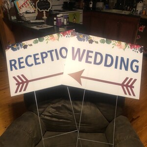 Custom Floral Wedding Directions Yard Sign Double Sided - Etsy