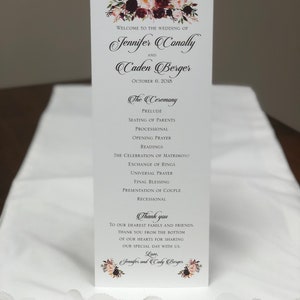 Wedding Programs Bright Floral Flowers Traditional Tall - Etsy