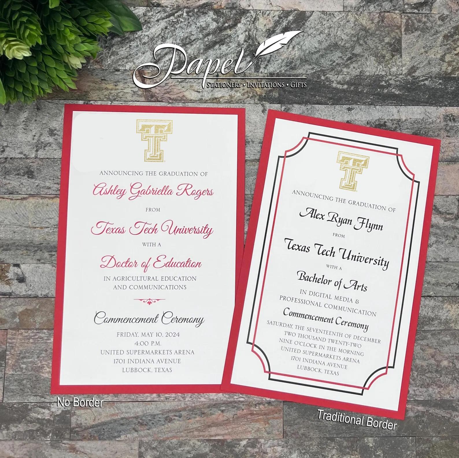 Texas Tech Graduation Invitation, Graduation Announcement, Sketch ...