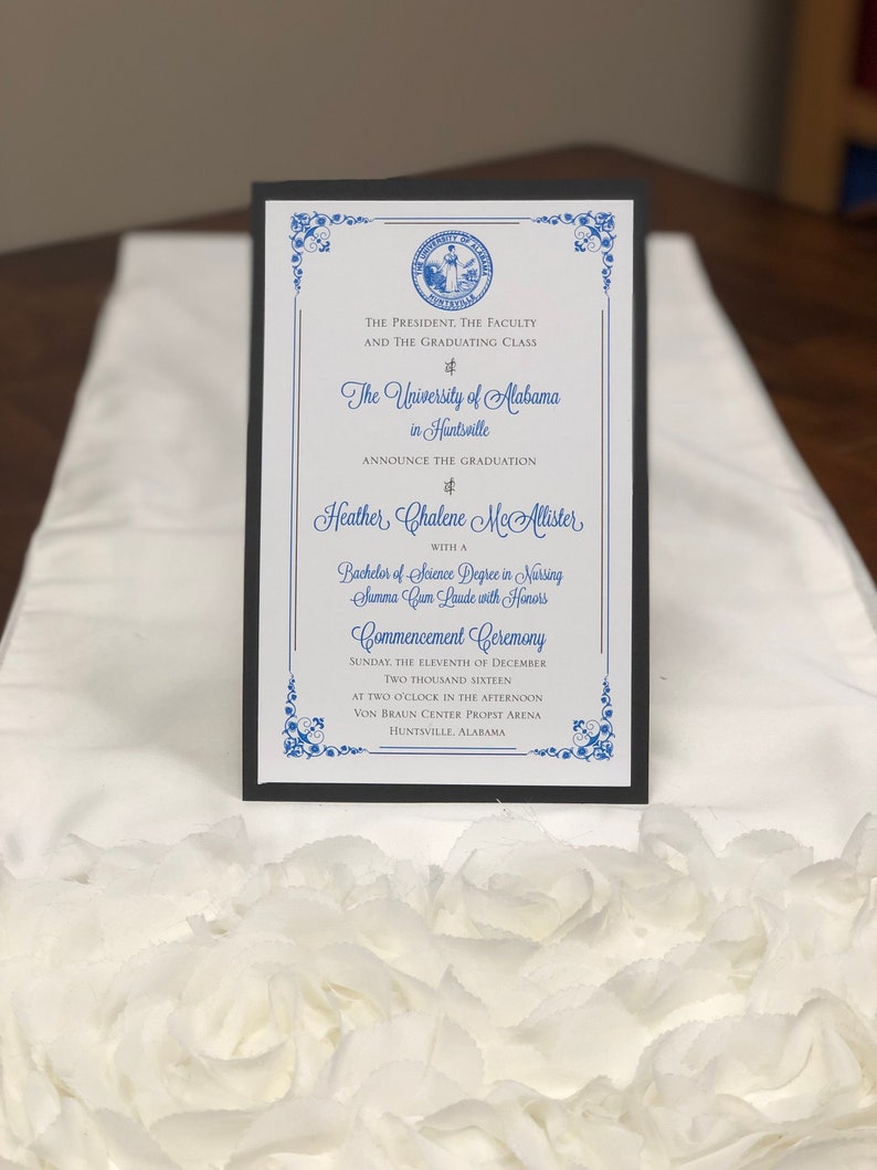 College Graduation Invitation or Announcement University of - Etsy