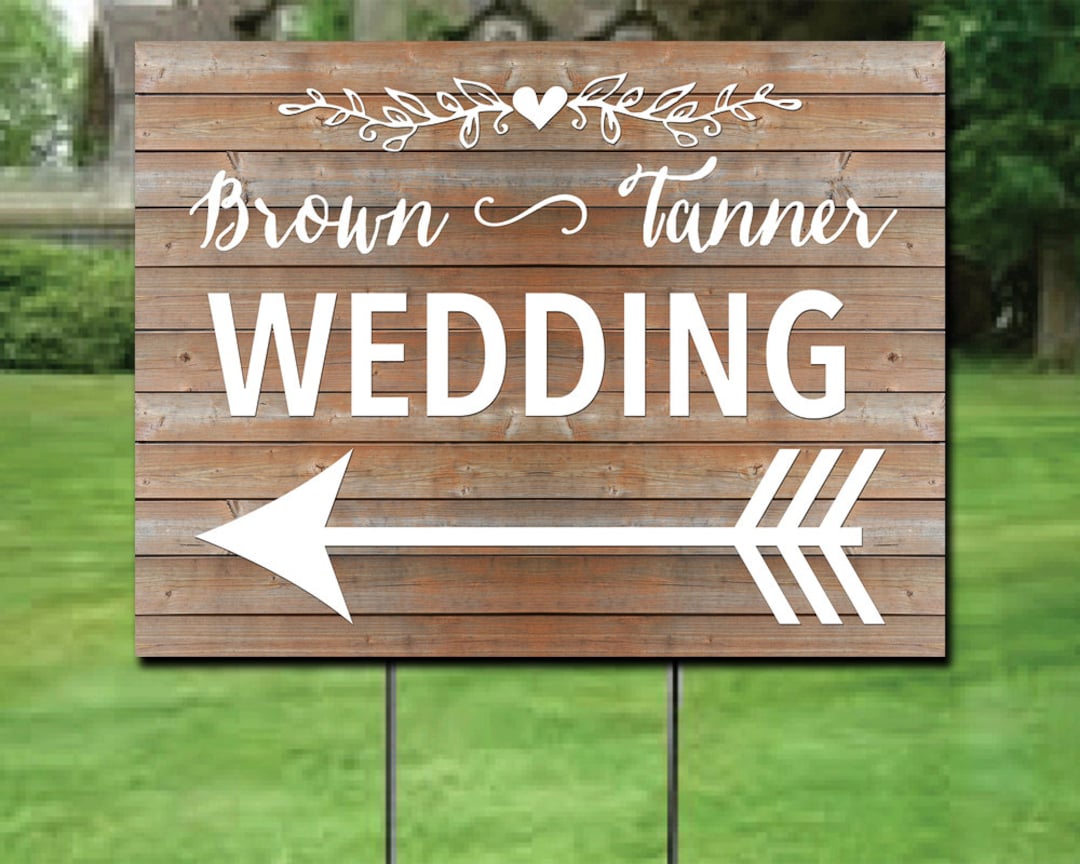 Custom Wedding Directions Yard Sign Double Sided Directions Sign ...