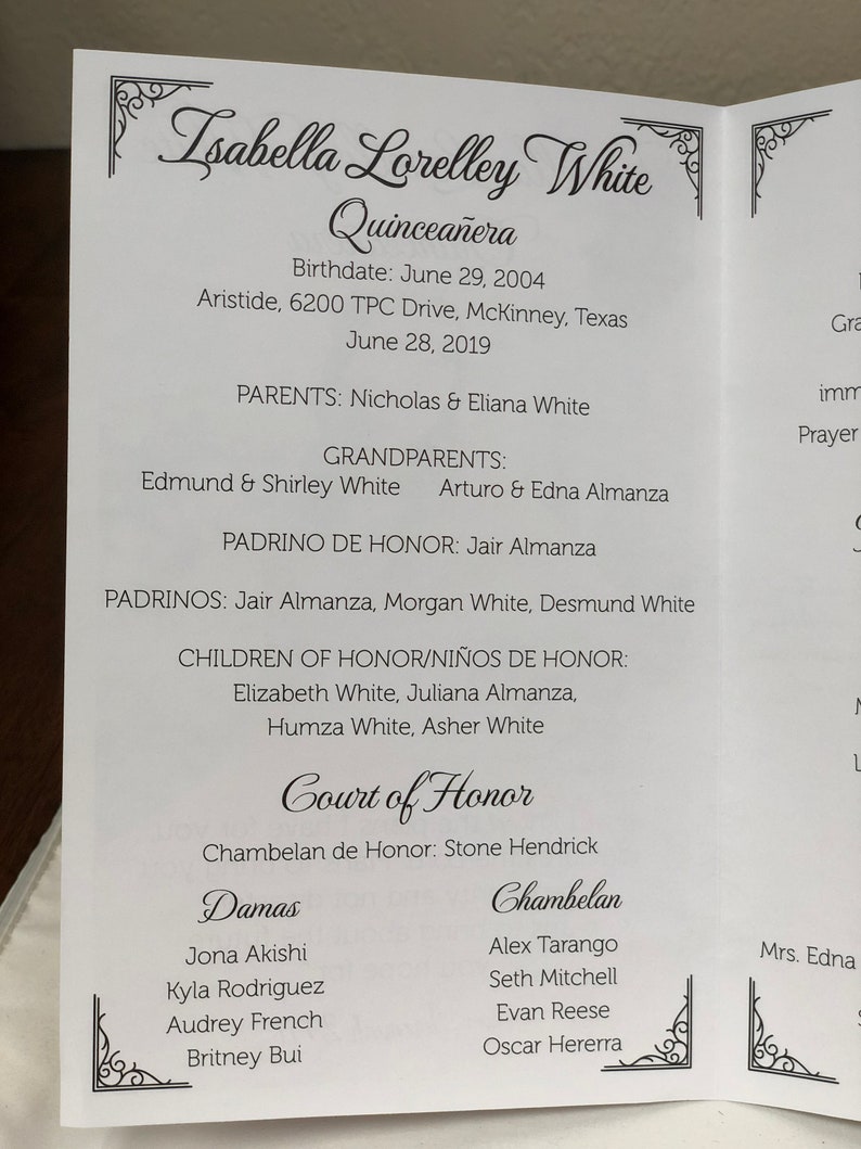 Personalized Quinceañera Program: Photo Keepsake, Custom Design - Etsy