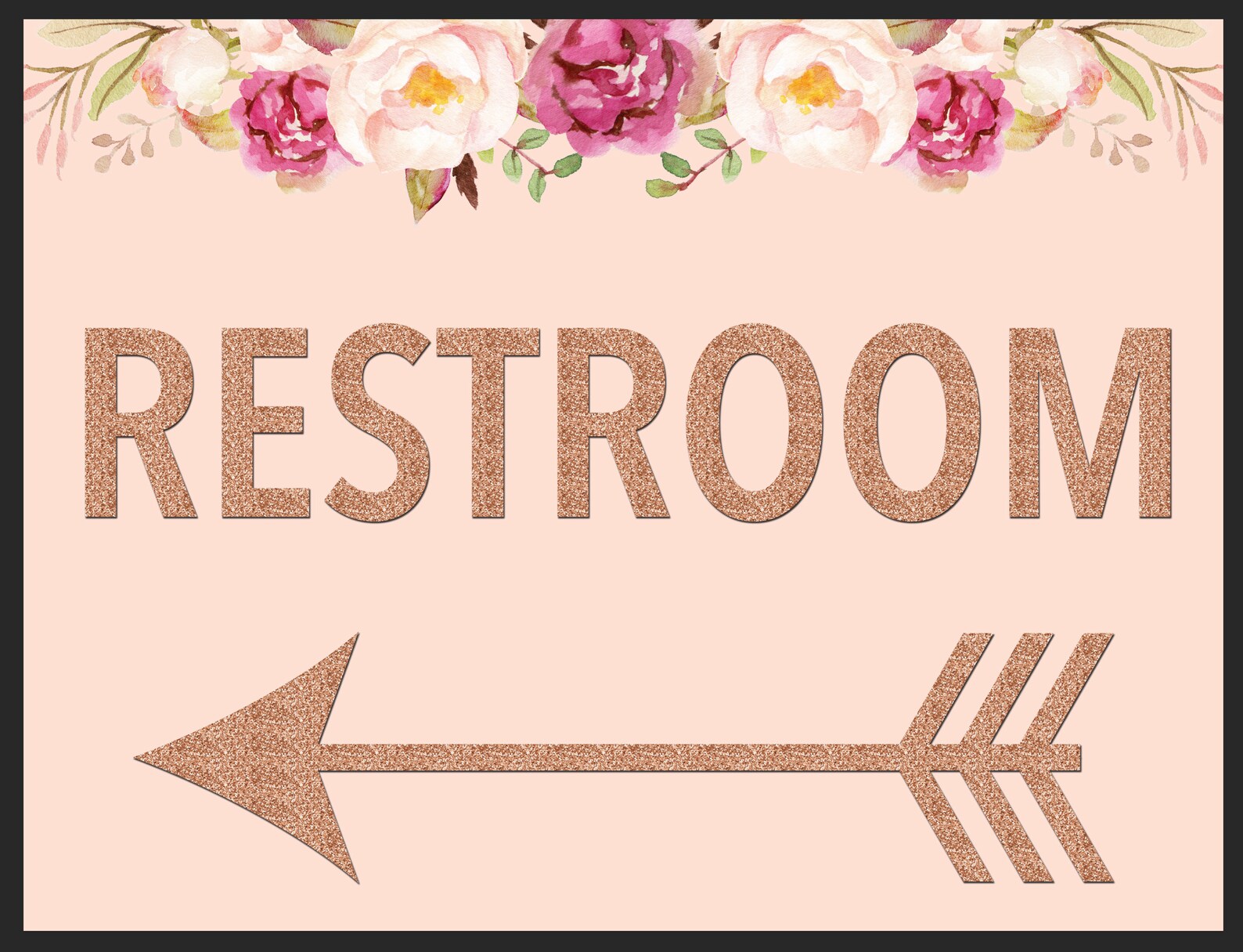 Custom Floral Wedding Directions Yard Sign Double Sided - Etsy