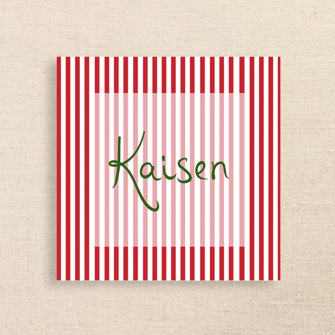 Personalized Red Striped Napkins: Whimsical Christmas, Wedding, Shower ...