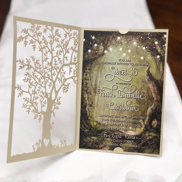 Laser Cut Enchanted Forest Invitations - Etsy