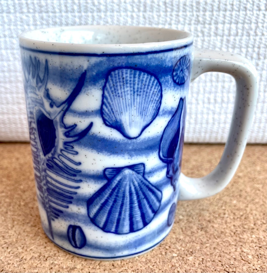 Vtg Seashell Mug, Blue Shells, Speckled - Etsy.de