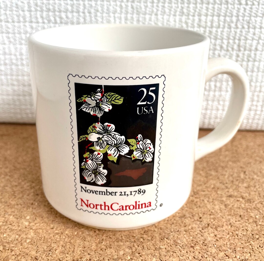 Vtg North Carolina Postage Stamp Mug image dÉtat activée par - Etsy France