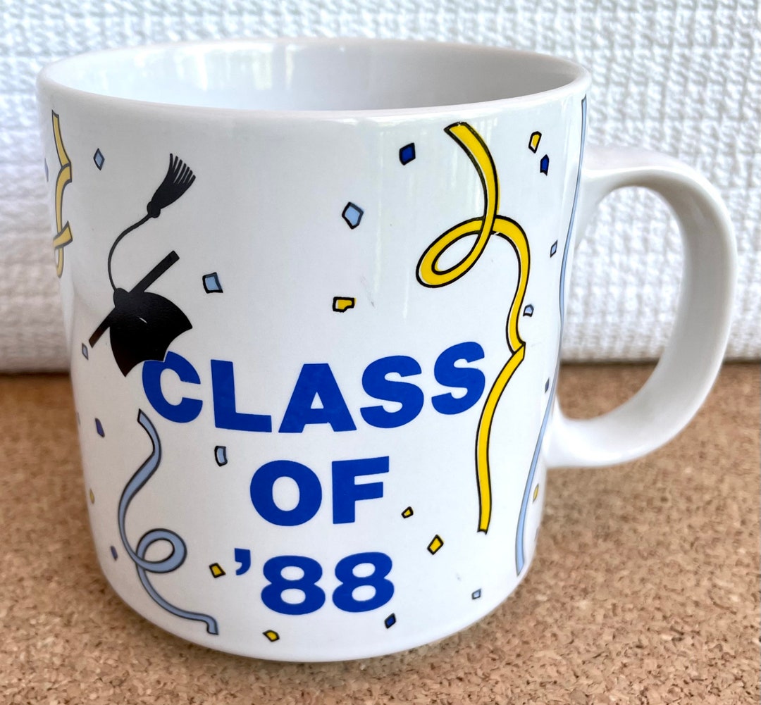 Vtg "class of '88" Mug, Graduation Cap, Confetti, and Streamers, Russ ...