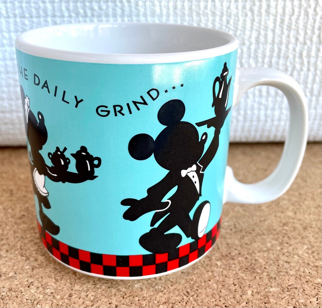 Vtg Mickey and Minnie Mouse Mug, "the Daily Grind," Waiter and Waitress ...