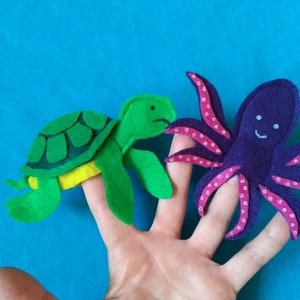 Set of 9 Sea Creatures Finger Puppets - Etsy