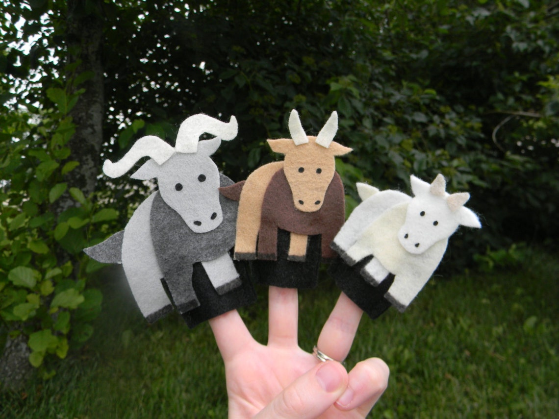 3 Billy Goats Gruff Finger Puppet Play Set - Etsy
