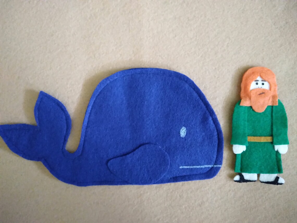 Jonah and the Whale Finger Puppet Play Set - Etsy