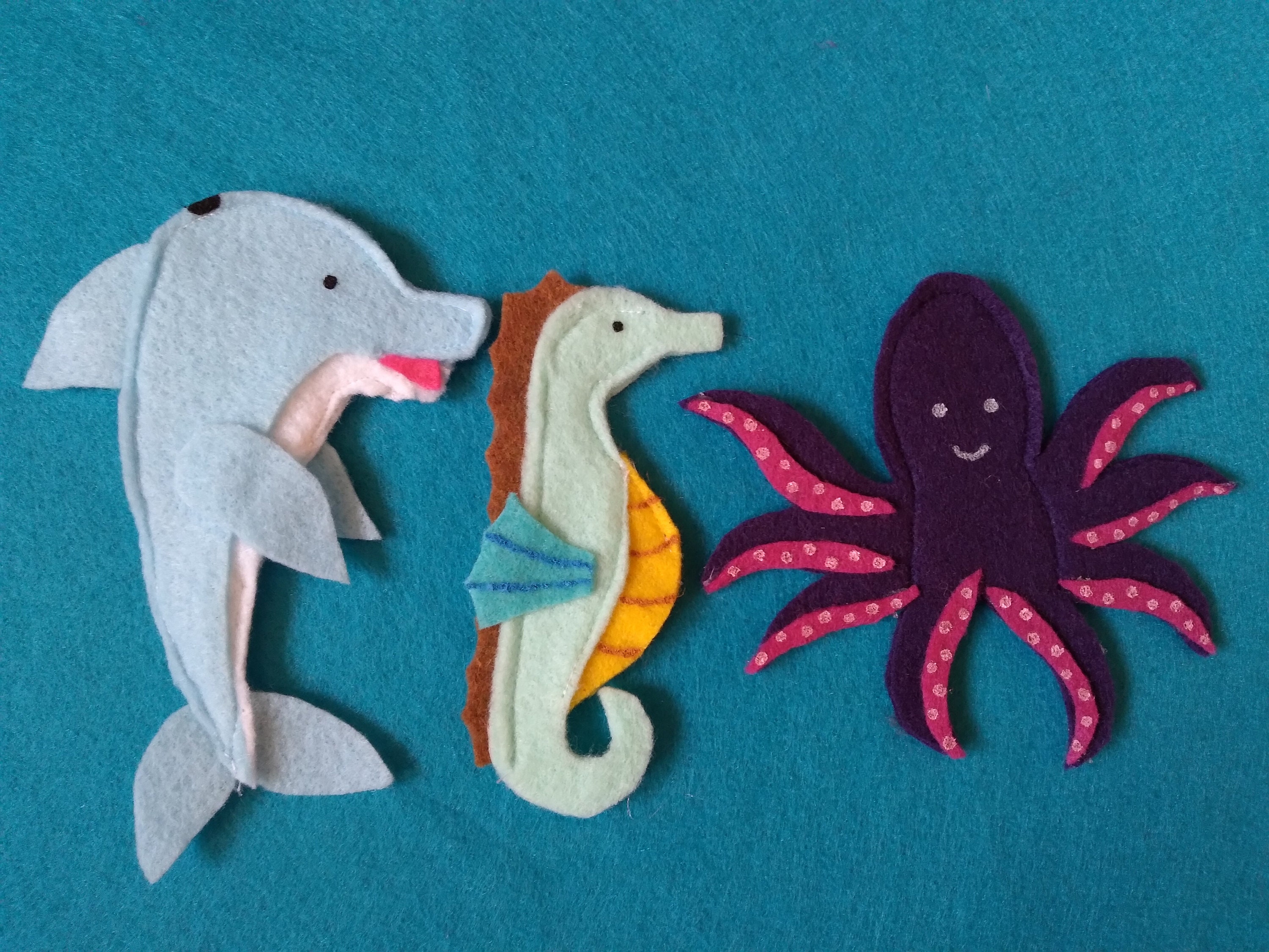 Set of 9 Sea Creatures Finger Puppets - Etsy