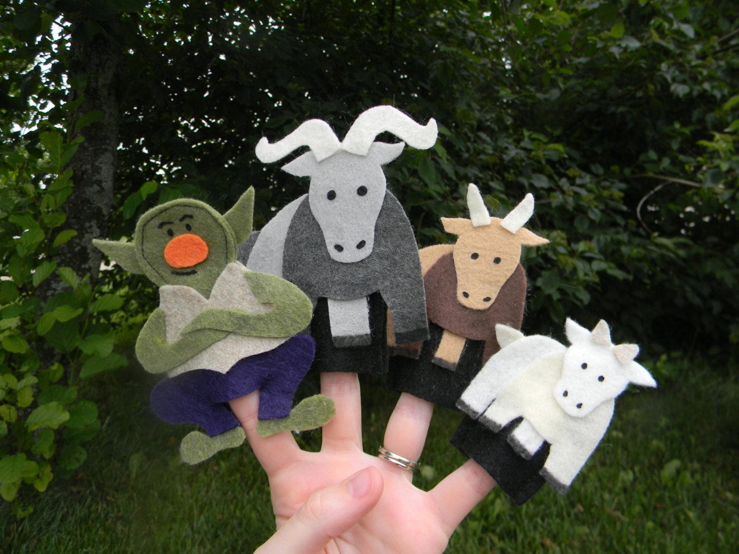 3 Billy Goats Gruff Finger Puppet Play Set - Etsy