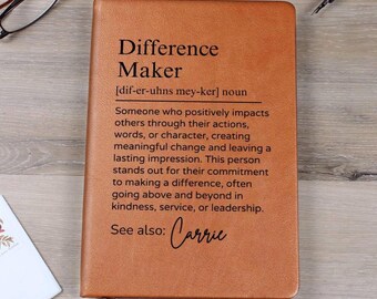 Difference Maker Journal Personalized Thank You Notebook for Coworker ...