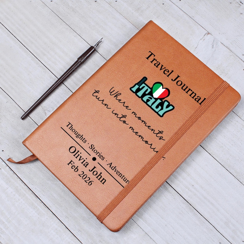 Italy Travel Journal – Personalized Italy Journal, Custom Name Vegan ...
