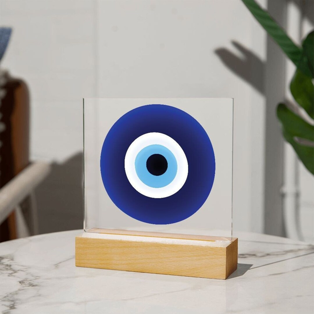 Blue Evil Eye Square Acrylic Plaque Home Decor Boho Room - Etsy