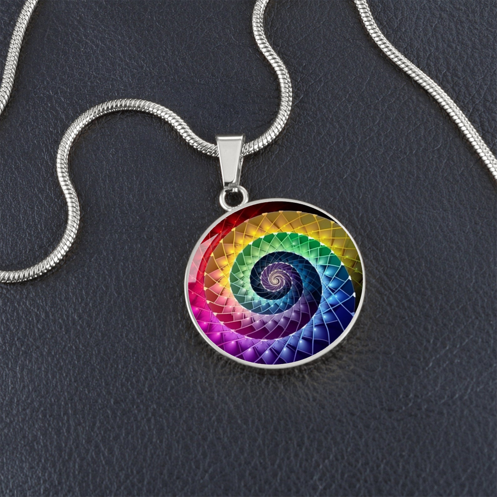 Fibonacci Spiral Fractal Sacred Geometry Necklace, Fibonacci Jewelry ...