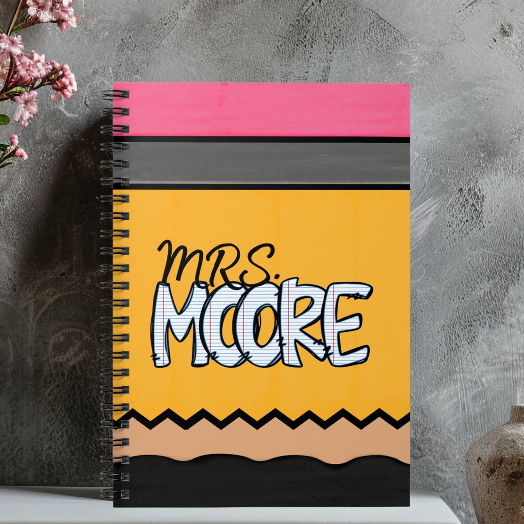 Custom Teacher Journal With Name, Personalized Spiral Notebook, Teacher ...