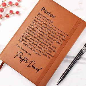 Personalized Pastor Journal, Custom Pastor Appreciation Gift, Vegan ...
