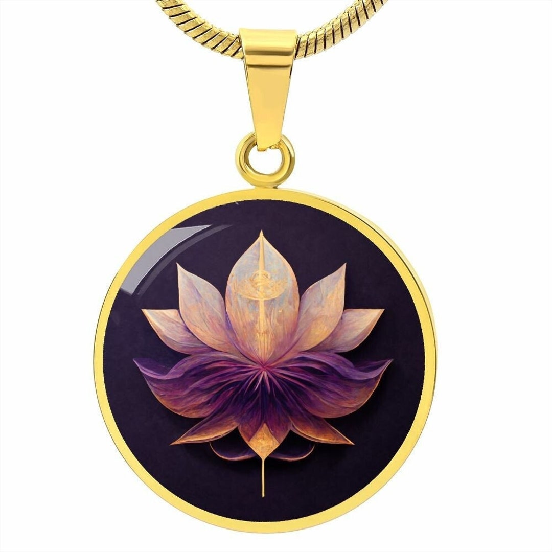 Lotus Flower Crown Chakra Necklace, Personalized Boho Jewelry, Gift for ...