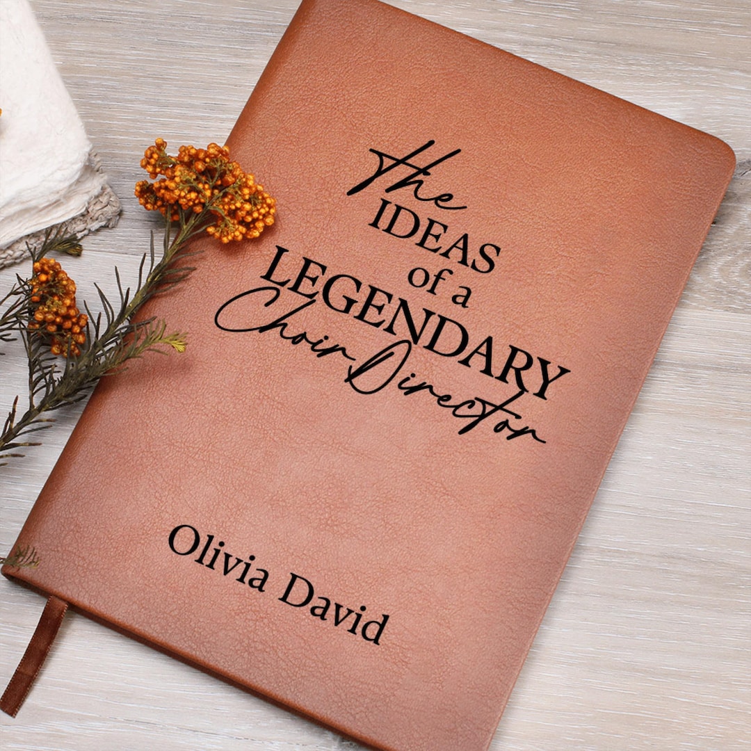 Choir Director Gift Personalized Journal, Custom Name Vegan Leather ...