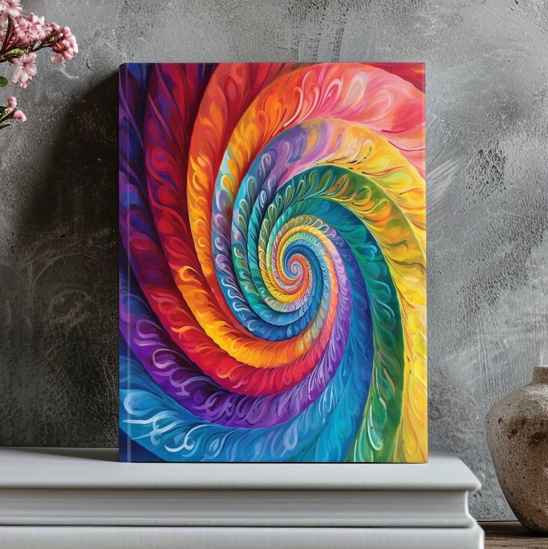 Fibonacci Art Sacred Geometry Journal, Spiritual Gift, Fibonacci Spiral ...