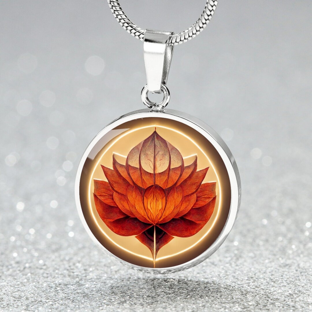 Lotus Flower Sacral Chakra Necklace, Personalized Zen Jewelry, Gift for ...