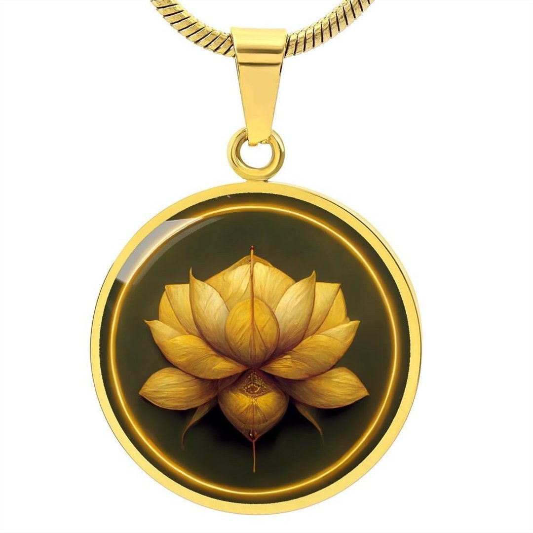 Lotus Flower Solar Plexus Chakra Necklace, Personalized Handmade ...
