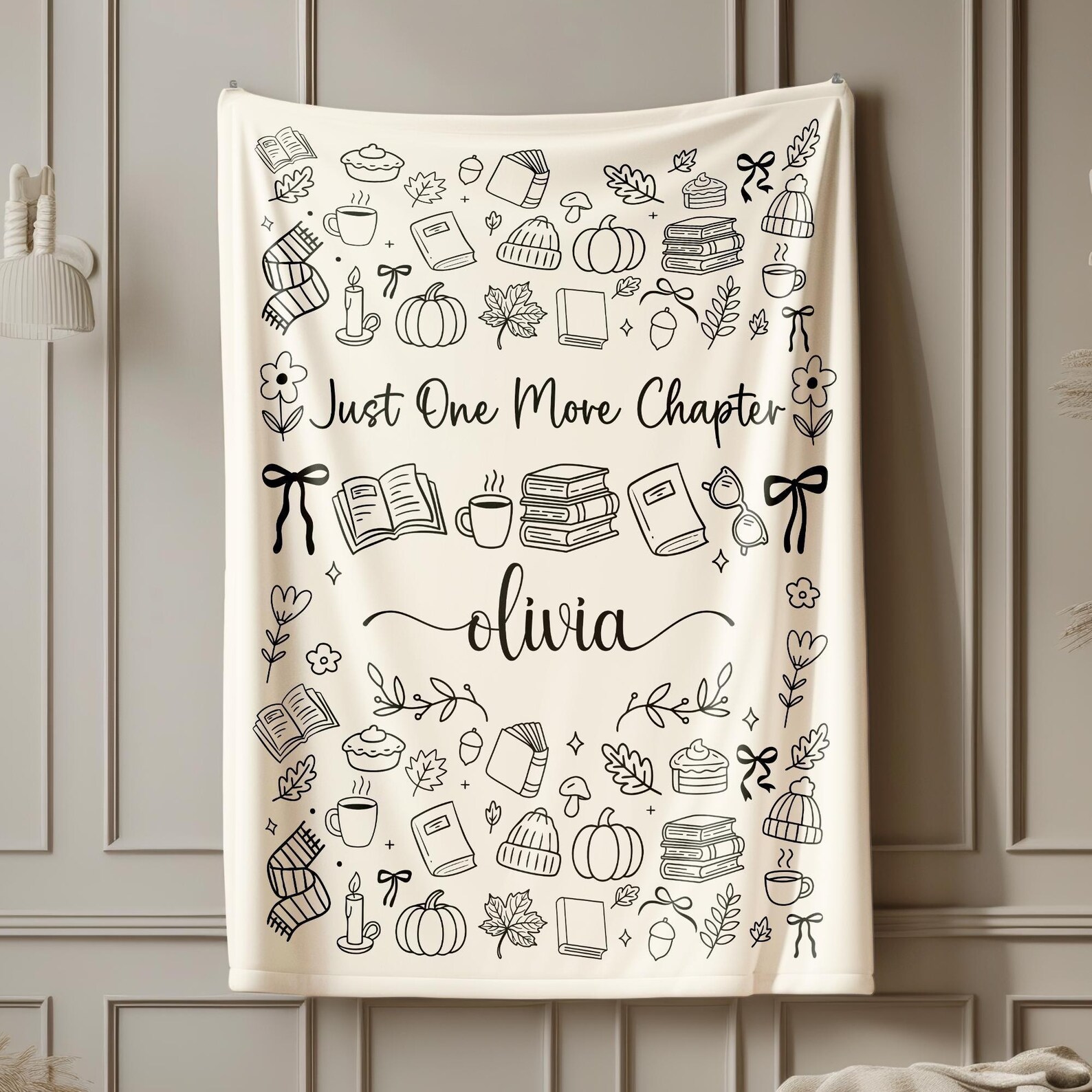 Personalized Book Lover Gift Blanket, Custom Name Sherpa Throw Blanket ...
