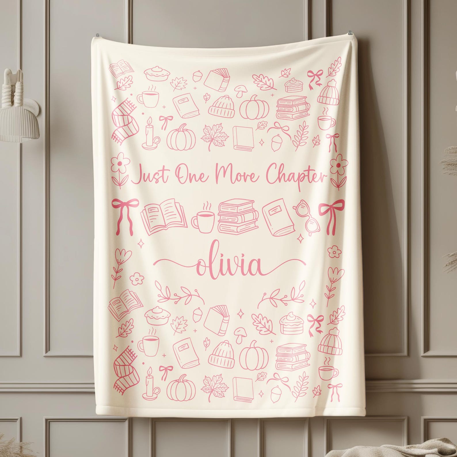 Personalized Book Lover Gift Blanket, Custom Name Sherpa Throw Blanket ...