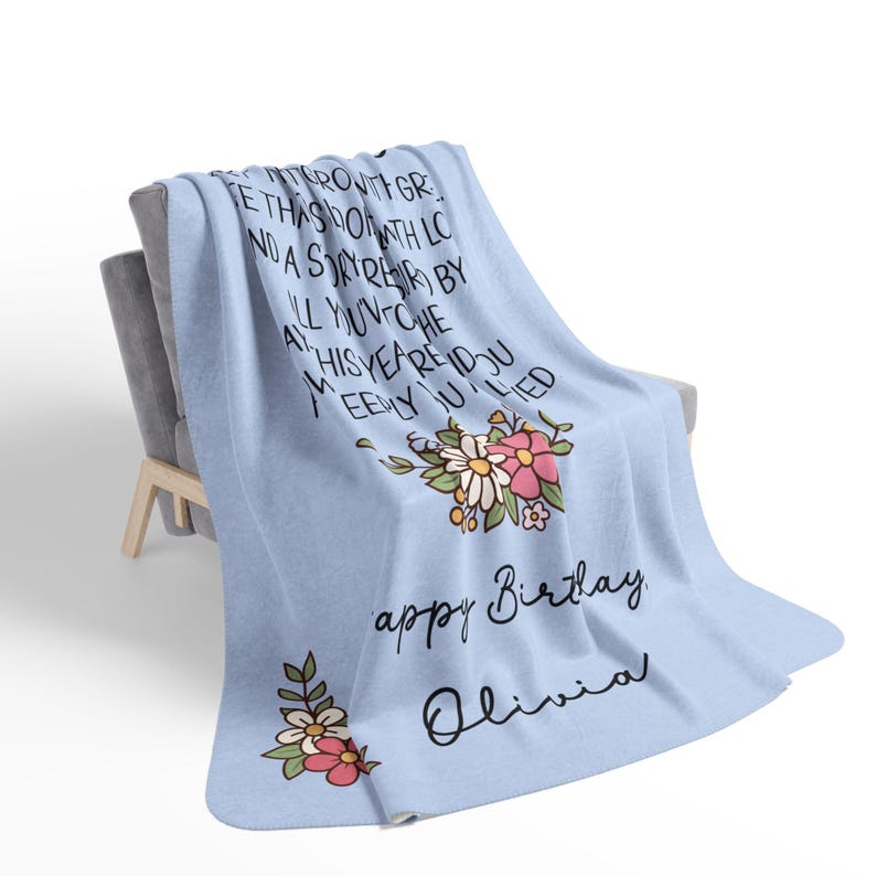 80th Birthday Gift for Her Personalized Blanket, 80 Years Old Custom ...