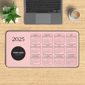 Personalized 2025 Calendar Desk Mat, Custom Company Logo Mouse Pad ...