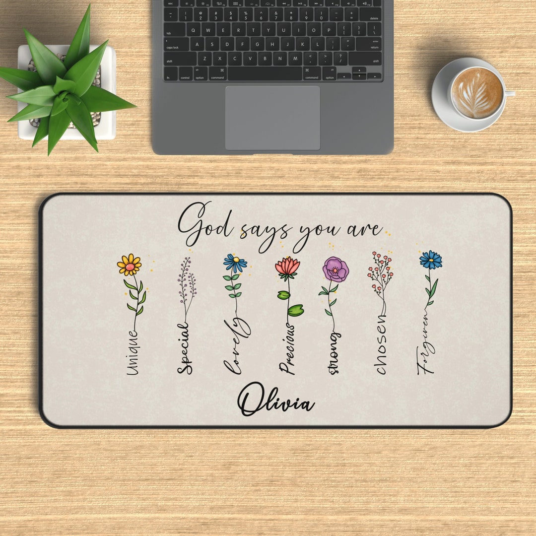 Personalized Prayer Desk Mat, Positive Affirmations Mousepad, Spiritual ...