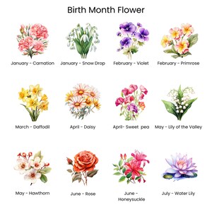 Personalized Birth Flower Journal, Customized Flower Notebook With Name ...