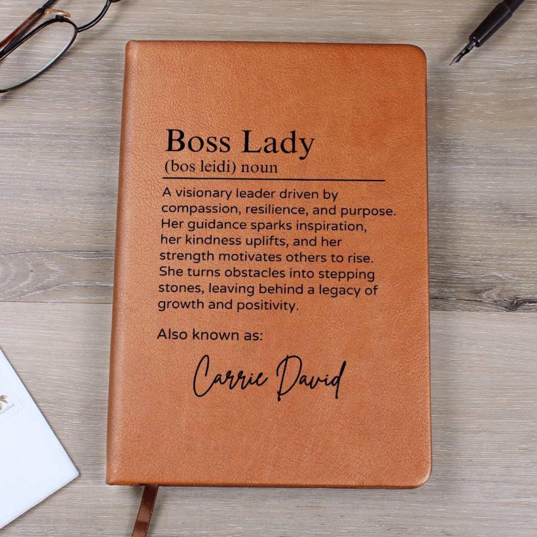 Personalized Boss Lady Journal, Coworker Gifts for Women, A5 Vegan ...