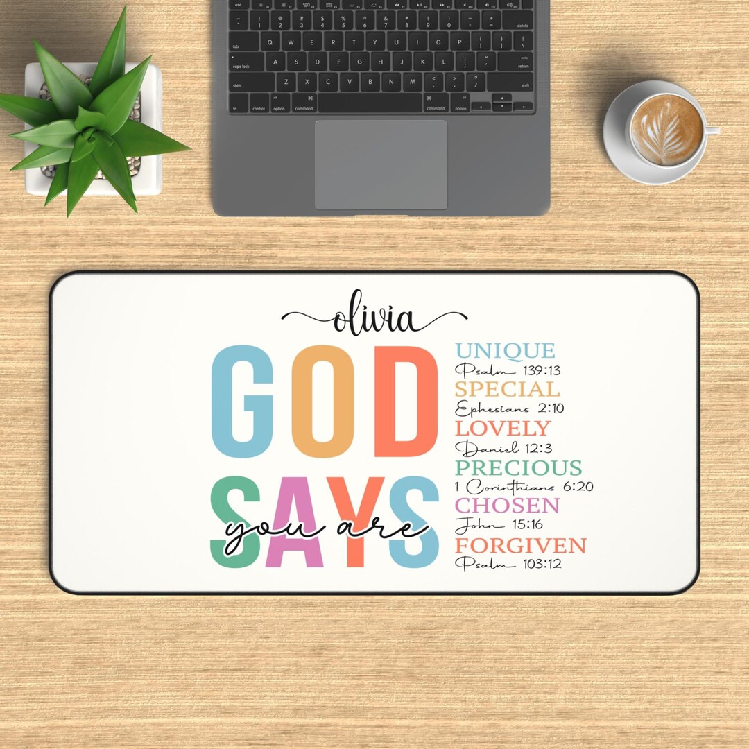 Personalized Prayer Desk Mat, Positive Affirmations Mousepad, Spiritual ...