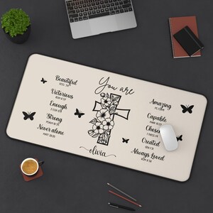 Personalized Christian Desk Mat, Prayer Bible Verse Mousepad, Spiritual ...