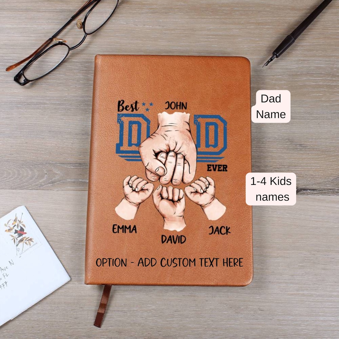 Personalized Father's Day Gift Journal, A5 Vegan Leather Custom ...