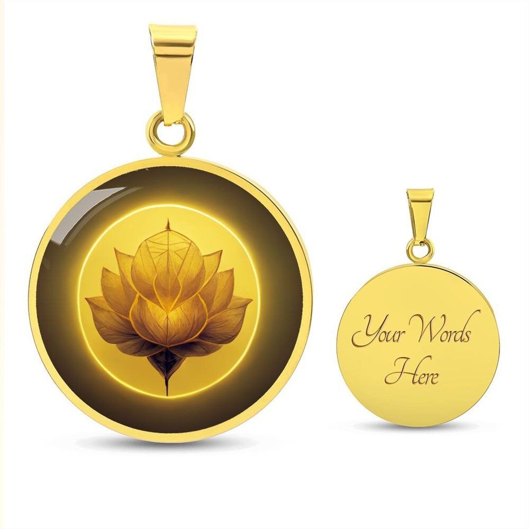 Lotus Flower Solar Plexus Chakra Necklace, Personalized Boho Jewelry ...
