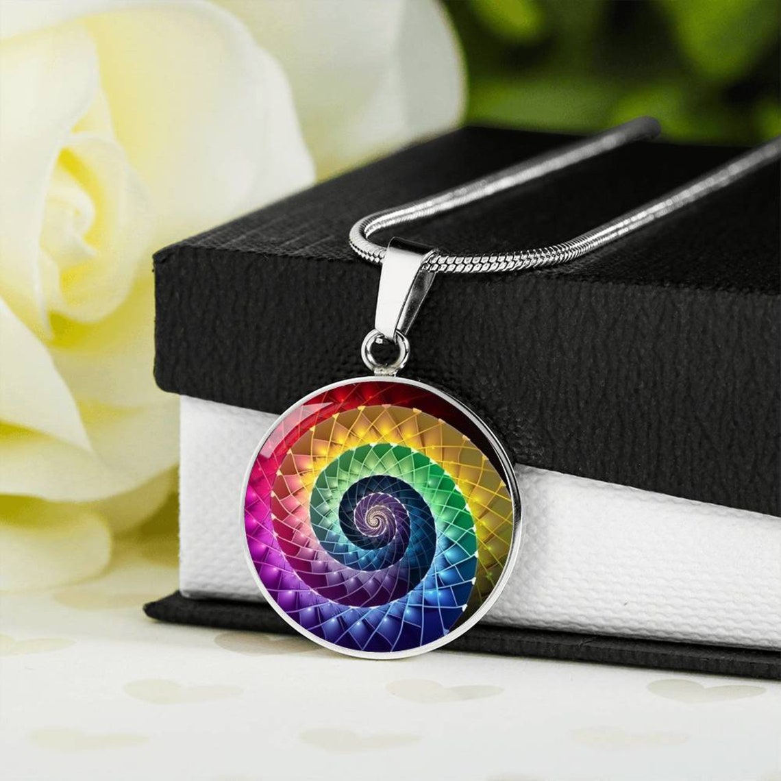 Fibonacci Spiral Fractal Sacred Geometry Necklace, Fibonacci Jewelry ...